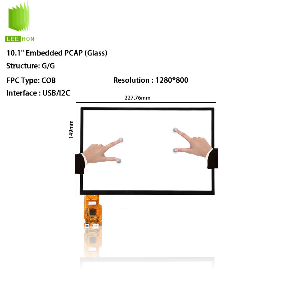 10.1 Inch PCAP Touch Screen LH10562A | 1280×800 USB I2C Panel - LEEHON